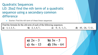 Quadratic Sequences | Teaching Resources
