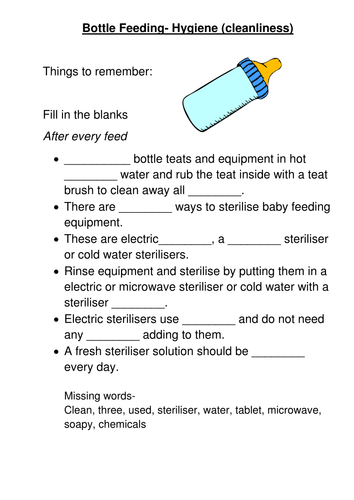 Child development GCSE- Bottle feeding a baby | Teaching Resources