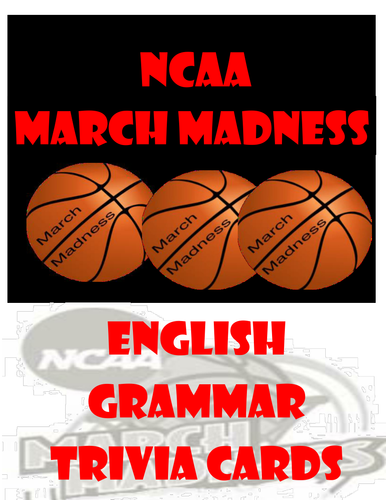 March Madness English Grammar Flash Cards | Teaching Resources