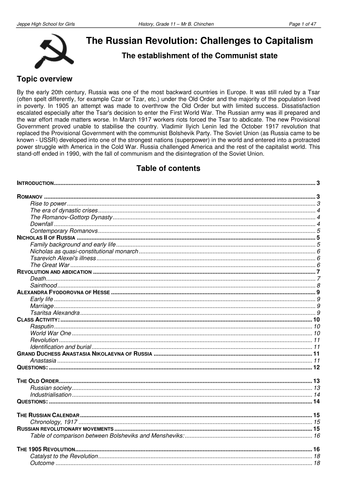 The Russian Revolution, Lenin's New Economic Policy NEP and Stalin's ...