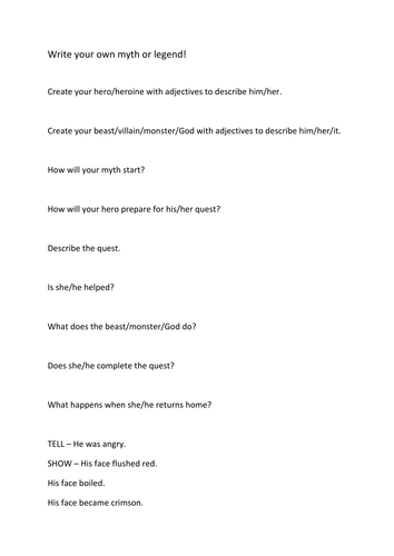 Myths and Legends | Teaching Resources