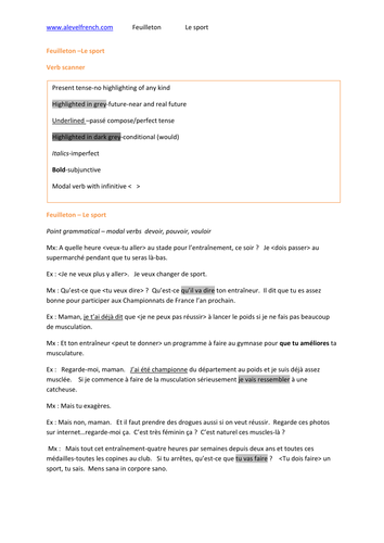 Le sport-3 sets of listening activities AS/A/IB level French with ...