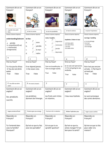 Jenga - revisions - Yr10 French | Teaching Resources