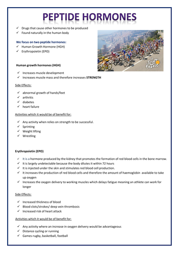 Drugs in Sport GCSE Sport | Teaching Resources