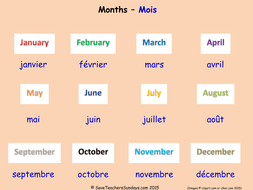 Months in French KS2 worksheets, activities and flashcards | Teaching ...