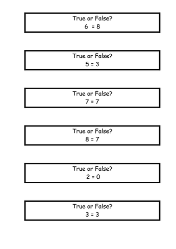 True or False Questions - Maths - balancing - LA, MA, & HA | Teaching ...