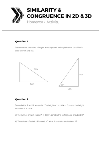 Similarity & Congruence - Complete Unit of Work | Teaching Resources