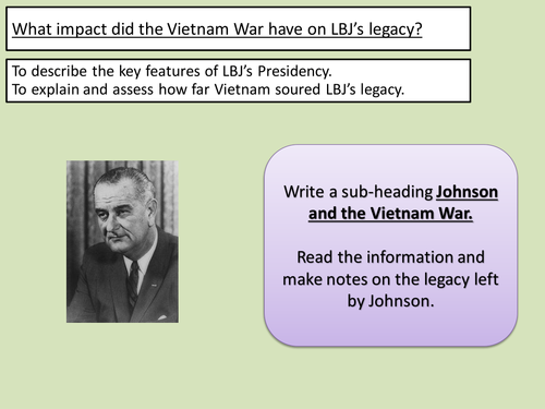 What impact did the Vietnam War have on LBJ's presidency? (In Search of ...
