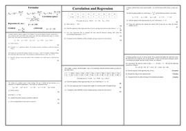 Statistics 1 - Correlation and Regression - Past Paper Questions ...