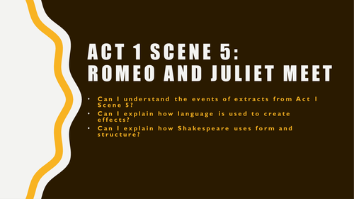 Romeo and Juliet Act 1 Scene 5 - Romeo and Juliet first meet | Teaching ...