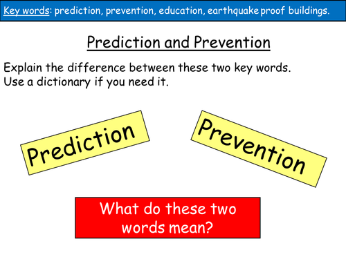 Lesson 6 Prediction and Prevention | Teaching Resources