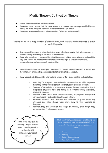 AS Media Studies Theory Handouts | Teaching Resources