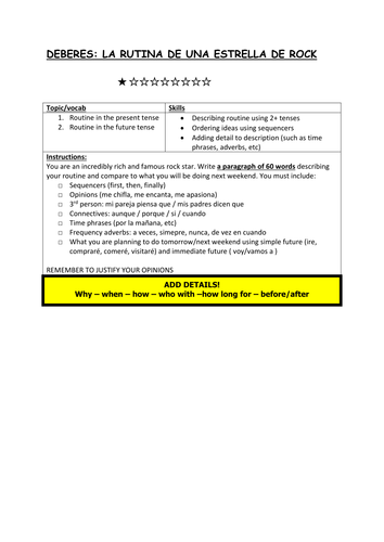 GCSE Healthy Lifestyle Rock Star Interview Writing Or Speaking ~ 20 ...