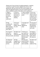 Spelling words activity grid | Teaching Resources
