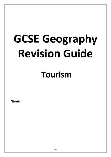 Tourism-geography GCSE | Teaching Resources