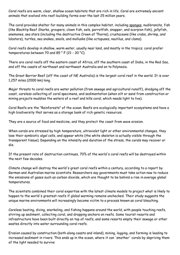 Coral Reef Murder Mystery | Teaching Resources