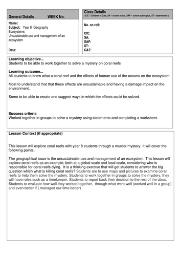 Coral Reef Murder Mystery | Teaching Resources