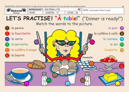 FRENCH (UNIT-5: FOOD)-Y4-Y5: Breakfast!/ Dinner is ready! | Teaching ...