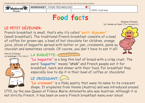 FRENCH (UNIT-5: FOOD)-Y4-Y5: Breakfast!/ Dinner is ready! | Teaching ...