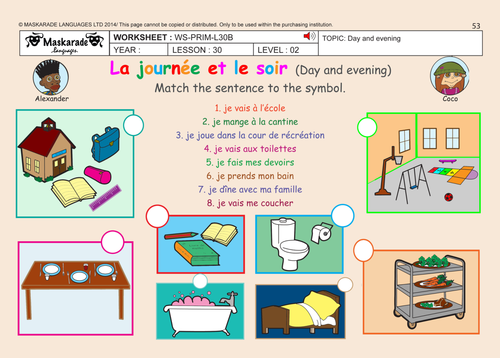 FRENCH (UNIT 6: FRIENDS/ACTIVITIES/TIME): Y4-Y5: Daily routine ...