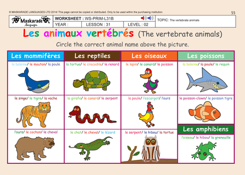 FRENCH (UNIT 6: FRIENDS/ACTIVITIES/TIME): Y4-Y5: Farm animals ...