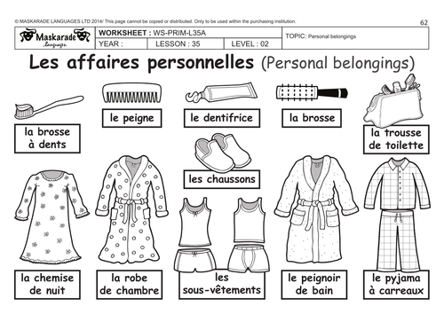 FRENCH (UNIT 7: MY HOME/ TRANSPORT/ SUMMER HOLIDAY): Y4-Y5: My personal ...