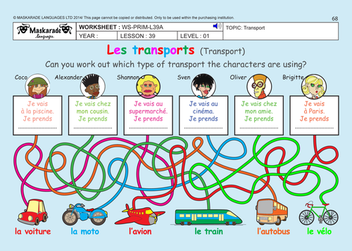 FRENCH (UNIT 7: HOME/TRANSPORT/SUMMER HOLIDAY): Y3-Y4: Transport ...