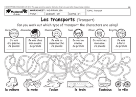 FRENCH (UNIT 7: HOME/TRANSPORT/SUMMER HOLIDAY): Y3-Y4: Transport ...