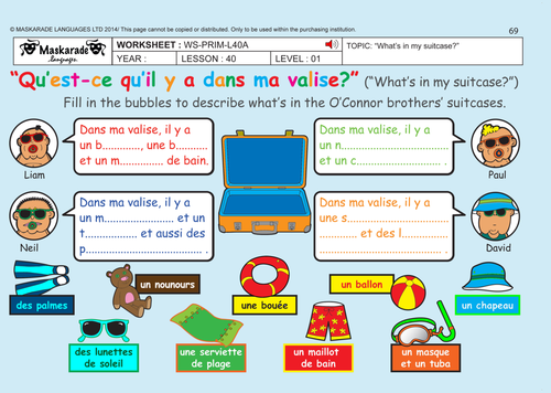 FRENCH (UNIT 7: MY HOME/ TRANSPORT/ SUMMER HOLIDAY): Y3 -Y4: My summer ...