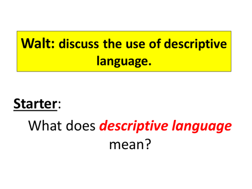 Descriptive writing (poem) | Teaching Resources