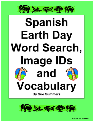 Spanish Earth Day Word Search and Vocabulary List | Teaching Resources