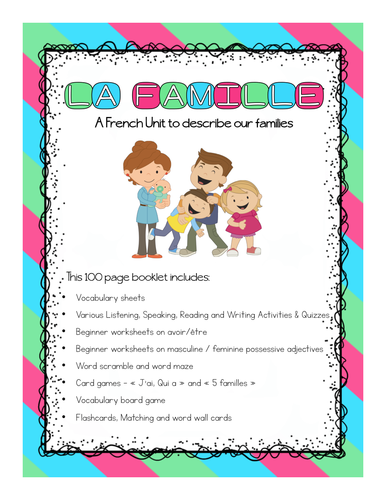 La famille - French Family Unit (Describing Families) | Teaching Resources