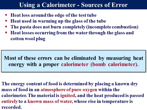 Food_2.5 Measuring Energy - Calorimetry | Teaching Resources