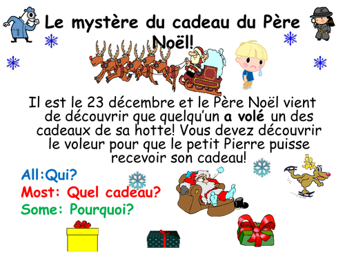 Noël French Teaching Resources. Christmas Mystery: Perfect Tense ...