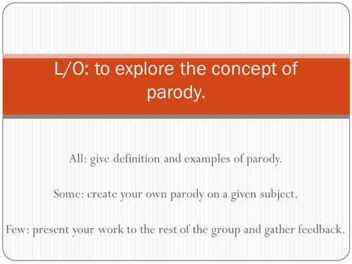 Creative Writing- Parody | Teaching Resources