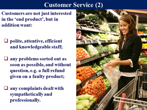 Food_4.4 Buying Food - Marketing and Customer Care | Teaching Resources
