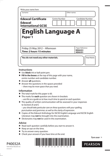 Edexcel IGCSE English Language Walking, Talking Mock | Teaching Resources