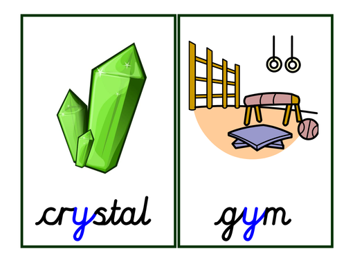 Year 3 spellings: the 'y' says 'i' as in gym, crystal. Presentation and ...