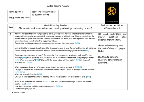 Hunger games guided reading planning and follow up tasks | Teaching ... Hunger games guided reading planning and follow up tasks | Teaching ...
