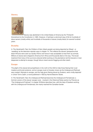 The Handmaid's Tale - AQA AS Lang and Lit- Introduction to historical ...