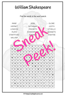 William Shakespeare sample activity pack | Teaching Resources