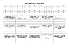 Area and Perimeter Codebreakers | Teaching Resources