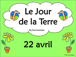 French Earth Day (Jour de la Terre) PowerPoint and Vocabulary Reference ...