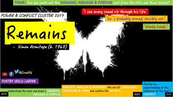 Remains, Simon Armitage: Power & Conflict Cluster 2017 (AQA GCSE ...