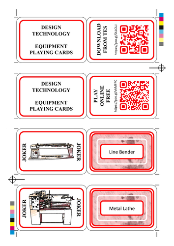 Design Technology Equipment Playing Cards | Teaching Resources