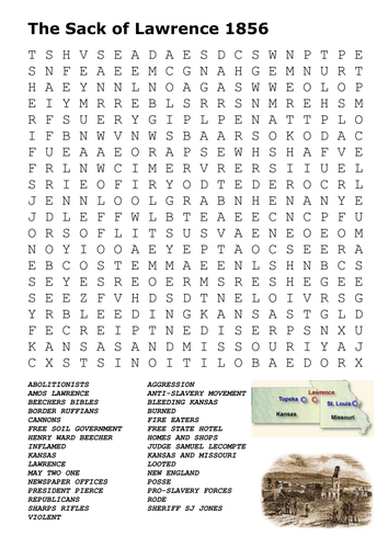 Bloody Kansas Word Search Pack | Teaching Resources