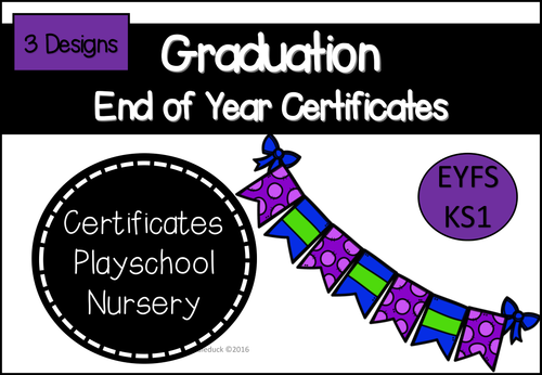 Graduation/End of Year Certificates for EYFS/Pre-School and Nurseries ...