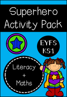 Superhero Activity Pack (literacy and maths based for EYFS/KS1 ...