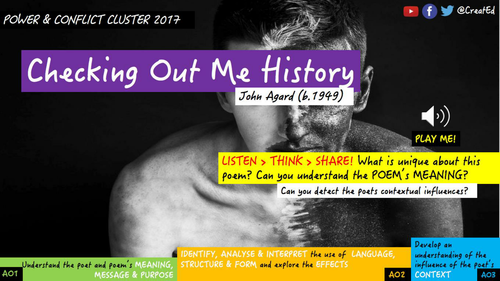 Checking Out Me History, John Agard: Power & Conflict Cluster 2017 (AQA ...