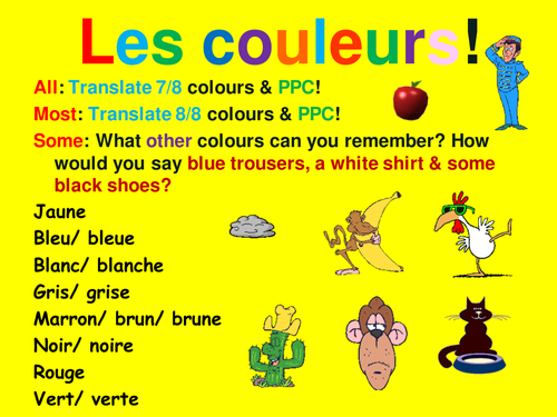 French Teaching Resources: PowerPoint Presentation: Colours | Teaching ...